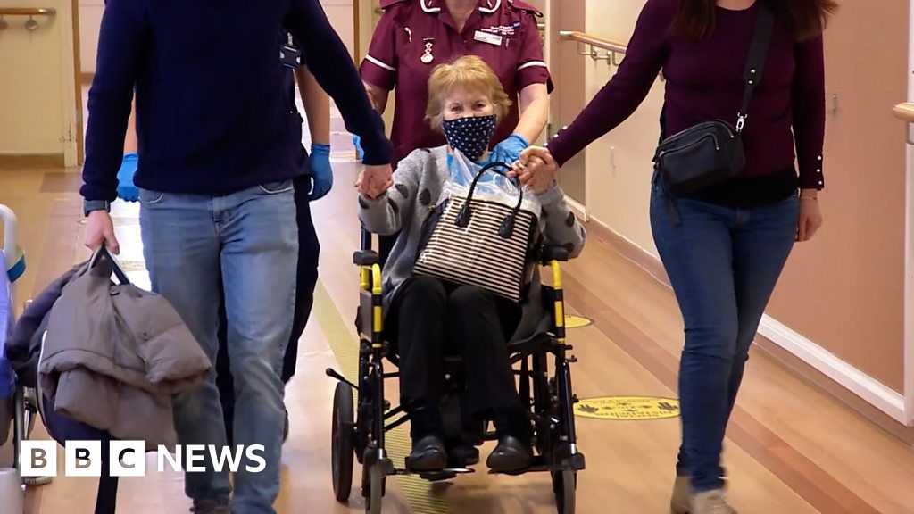 Coronavirus: First Pfizer vaccine recipient leaves hospital and ...