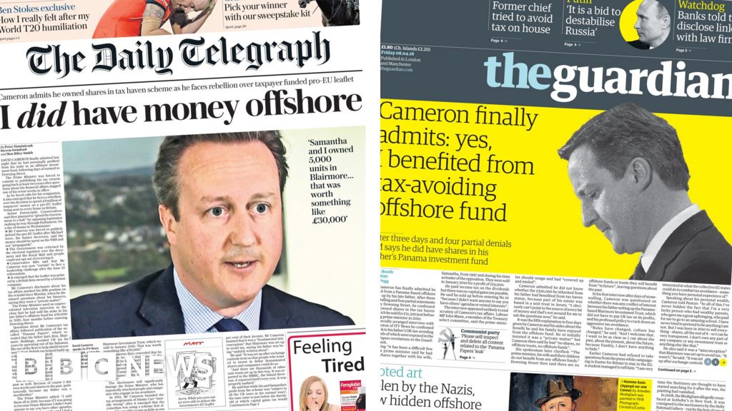 Newspaper headlines: Friday papers target PM's financial disclosure ...