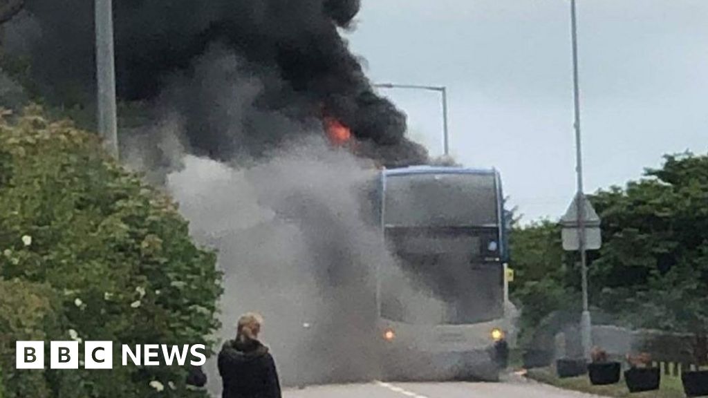 Bus fire in Crimond tackled by emergency services - BBC News
