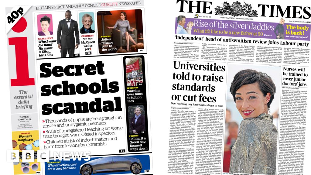 Newspaper headlines: Future of universities, 'underground schools' and ...