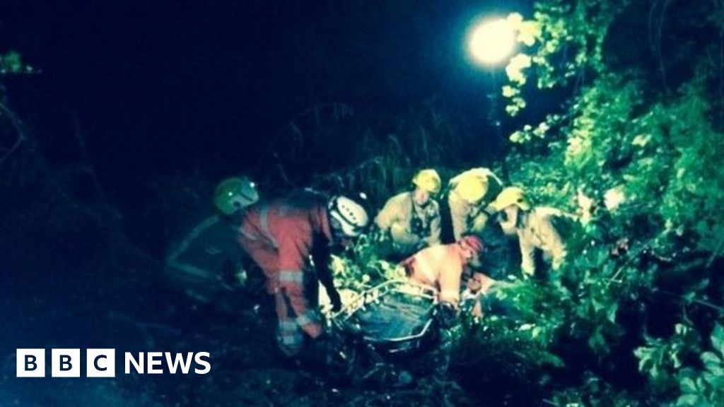 Man rescued after tractor overturns at South Bowood - BBC News