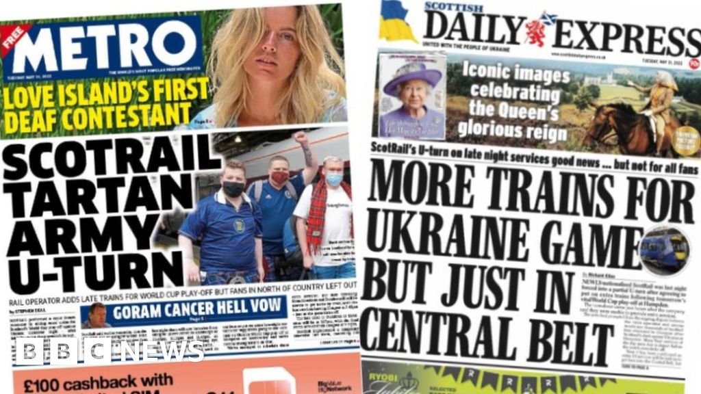 Scotland's papers: ScotRail adds late trains for World Cup play-offs