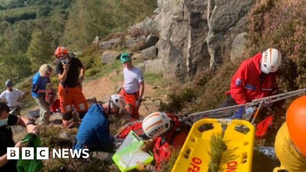 Curbar Edge climber suffers 'significant head injury' in crag fall ...