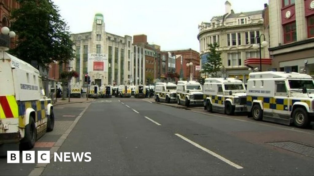 Charges over petrol bombs at Belfast anti-internment march - BBC News