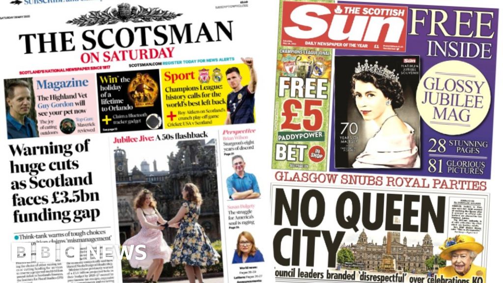 Scotland's papers: Scotland's 'funding gap' and Jubilee 'snub' - BBC News