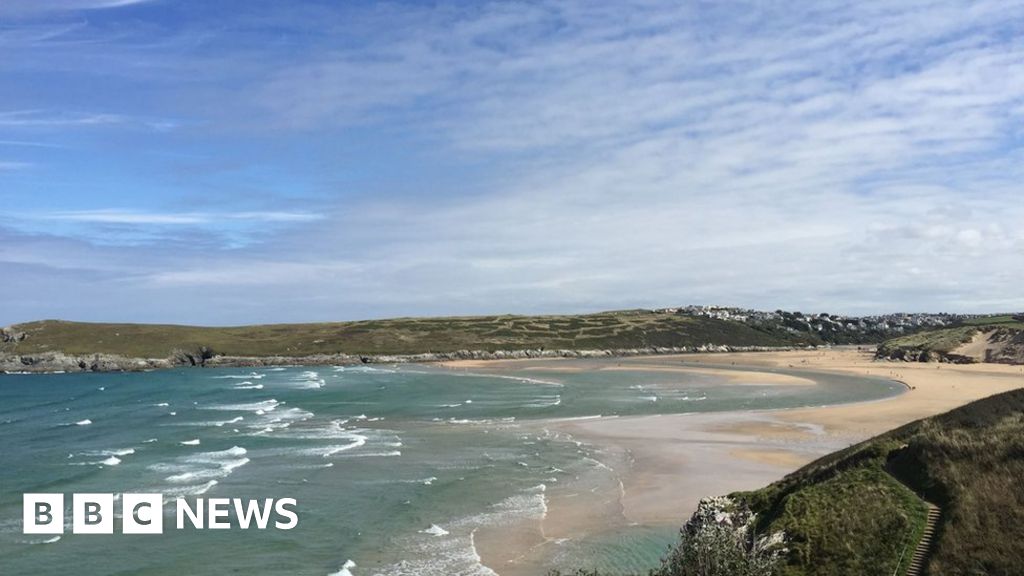 More rescues at 'unpredictable' storm-damaged Crantock beach - BBC News