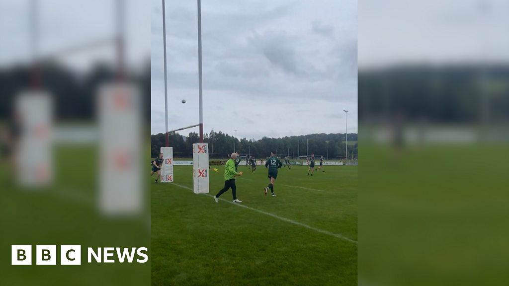 Hawick rugby team throws away win with bizarre own goal - BBC News