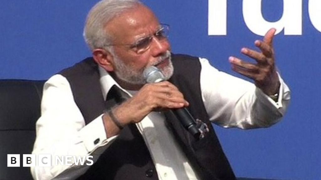 India's Narendra Modi tears up at Facebook Q&A session - BBC News