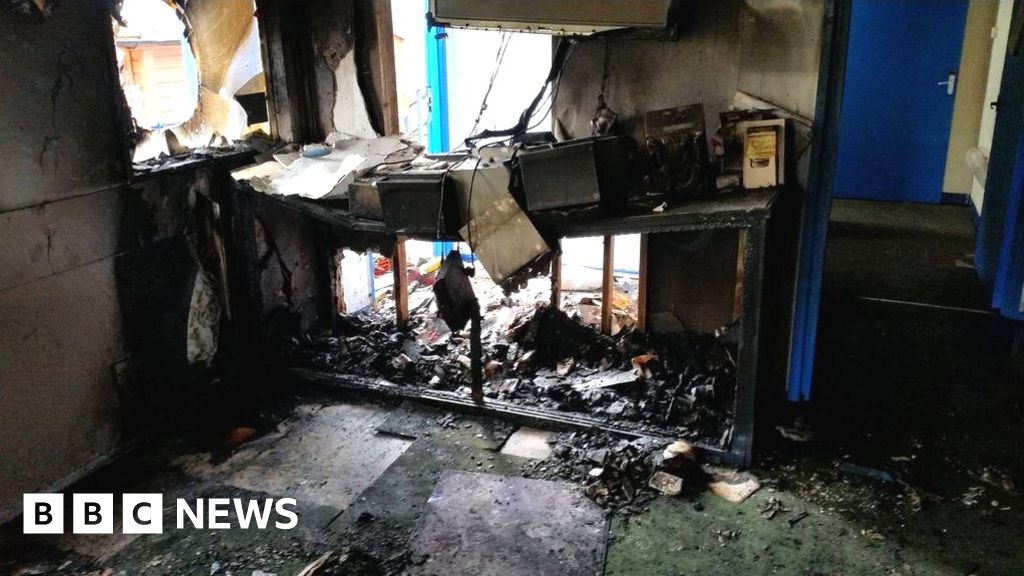 Wellingborough football ground fire damages clubhouse - BBC News