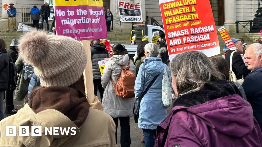 Cardiff: Hundreds protest against racism in march across city