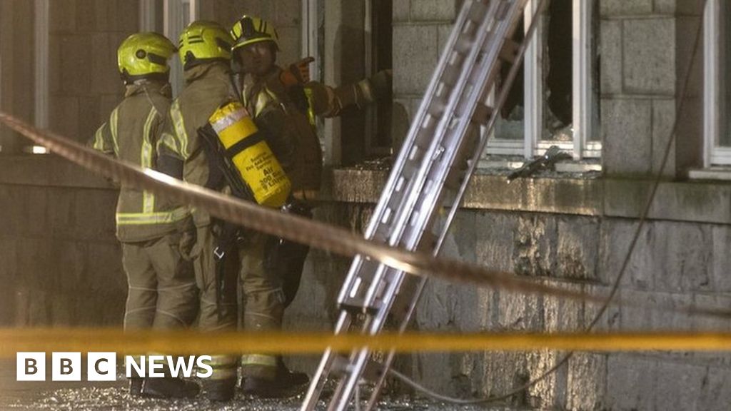 One taken to hospital after serious fire at flat in Aberdeen - BBC News