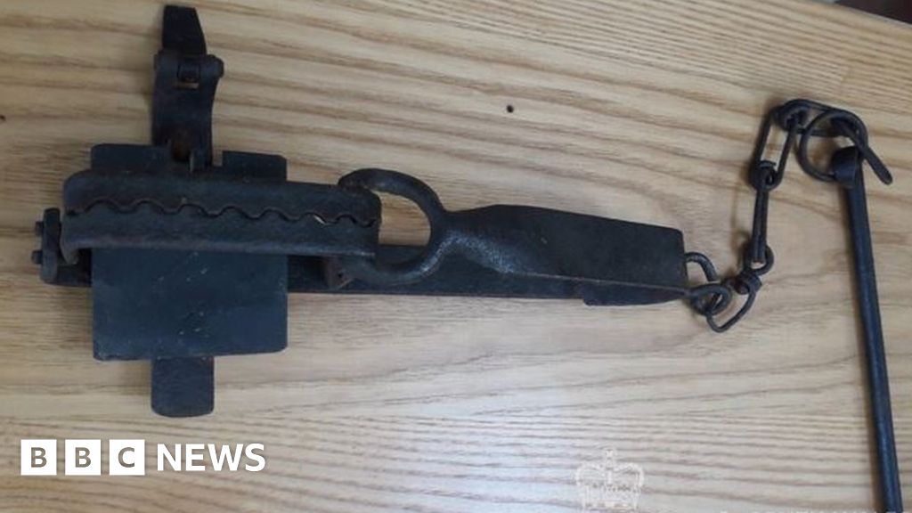 Gin trap found in sand dunes at Kenfig nature reserve