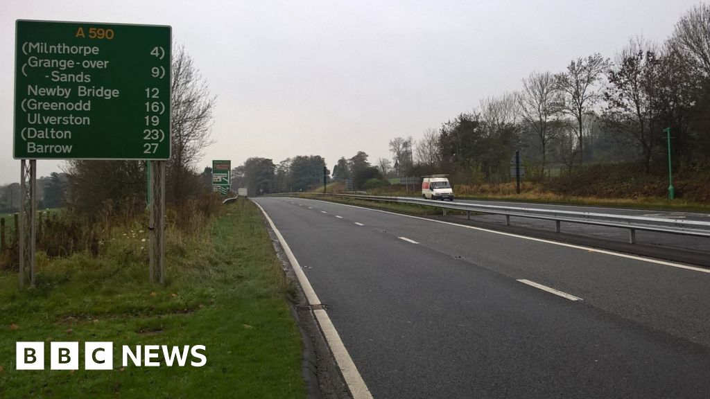 A590 improvement works: Overnight closures planned - BBC News