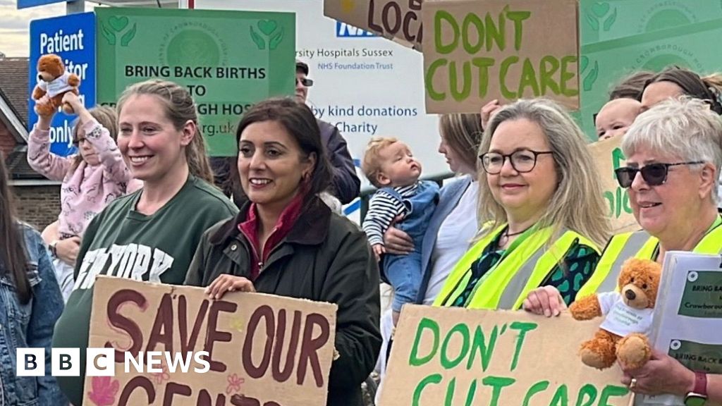 Protest over decision to pause births at hospital