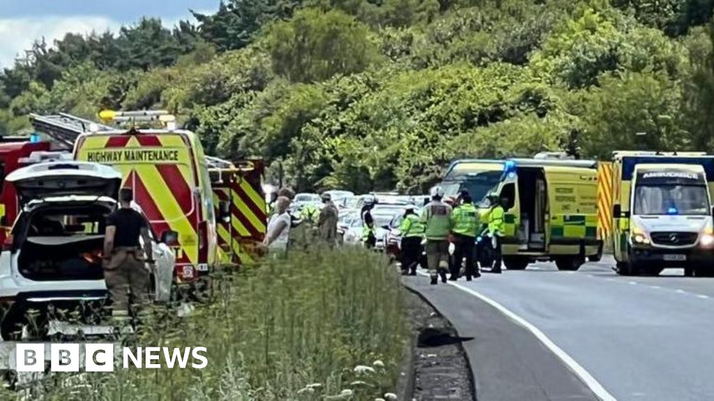 A34 reopens after two seriously injured in military convoy crash - BBC News