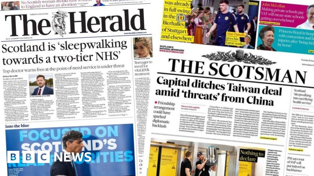 Scotland's papers: 'Two-tier' NHS warning and council ditch Taiwan deal ...