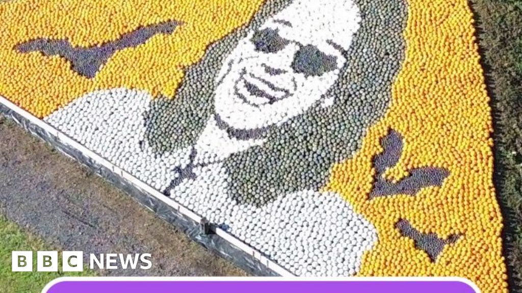Sunnyfields Farm unveils Ozzy Osbourne pumpkin mural - BBC News