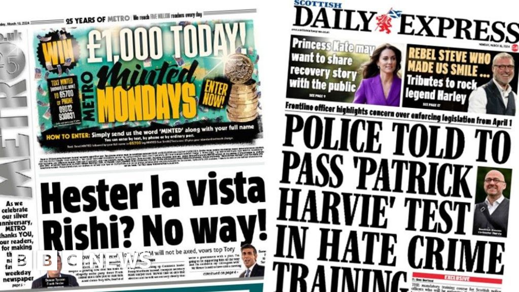 Scotland's papers: PM coup rumours and Police hate crime test - BBC News