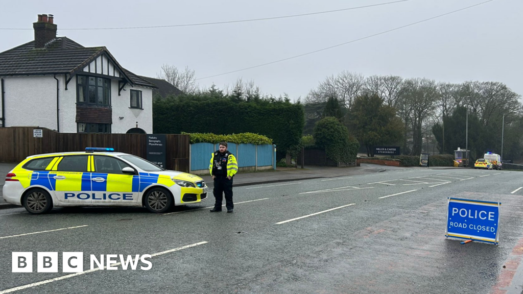 Main Crewe road closed after pedestrian hit in crash - BBC News
