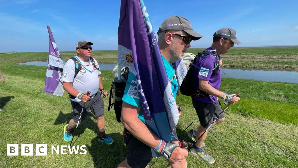 Three Dads Walking make final push into Norfolk - BBC News