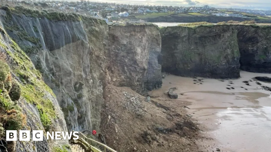 Whipsiderry cliff falls 'imminent' beachgoers warned - BBC News