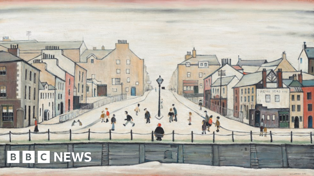 Two rare Lowry paintings sell for a total of almost £1.5m - BBC News