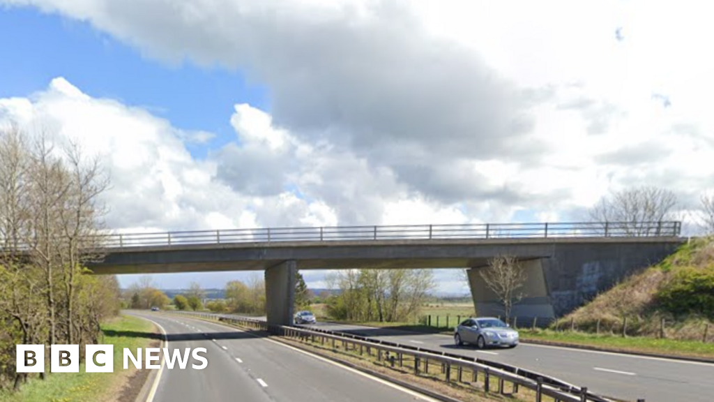 A77 road closed after concrete falls from bridge
