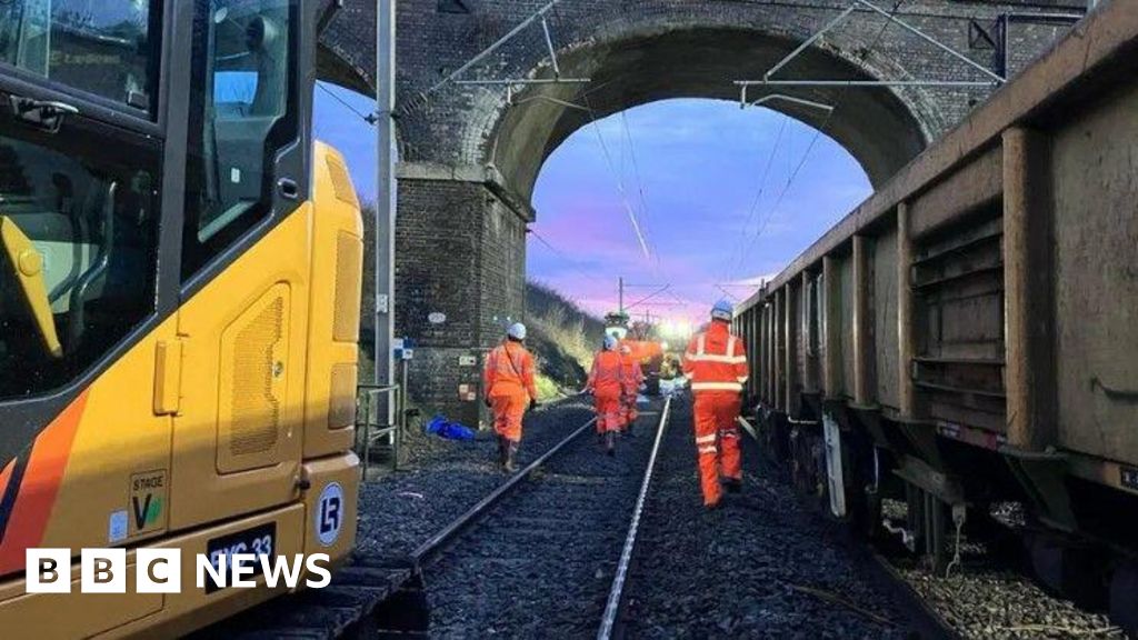 Landslide-blocked train line reopens after emergency repairs - BBC News