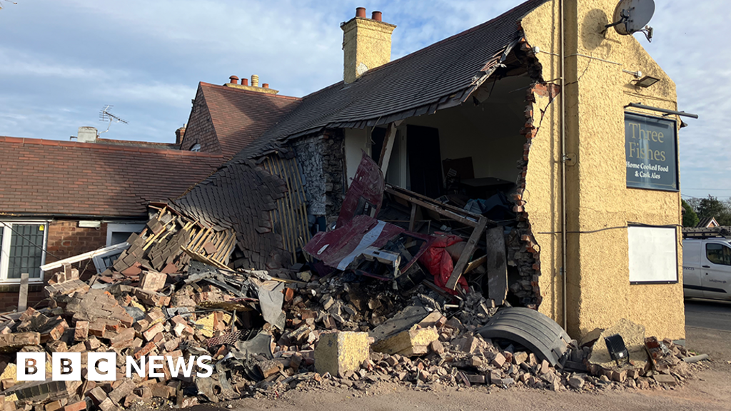 Bayston Hill lorry crash leaves Three Fishes pub partially destroyed