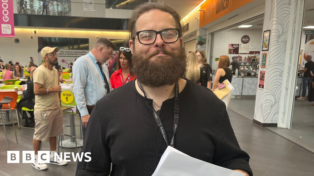 Ipswich man, 34, celebrates grade eight in GCSE English