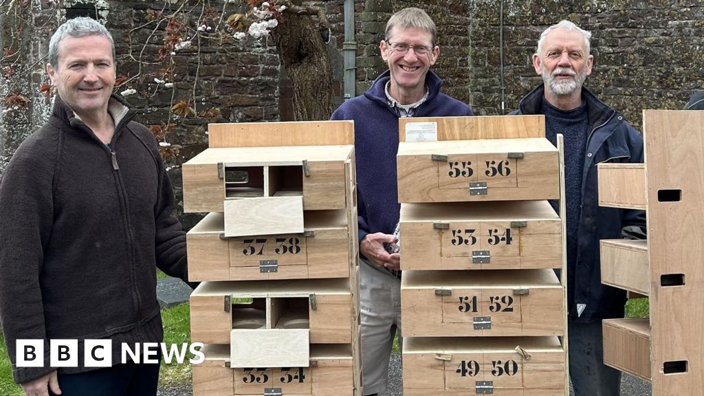 Swift boxes made by volunteers installed in Bampton church