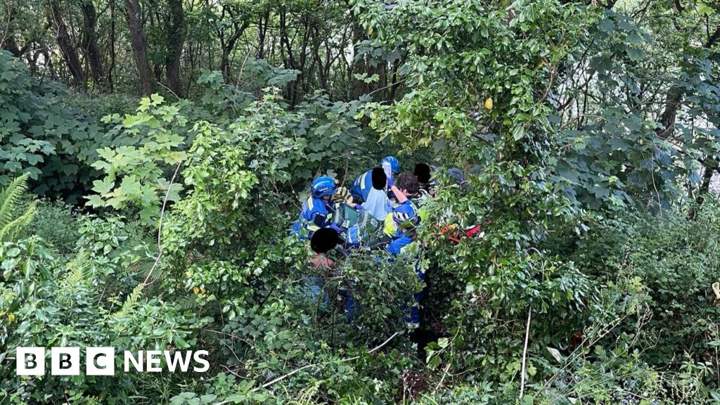 Child on bike falls down 20m from Cornwall cliff path - BBC News