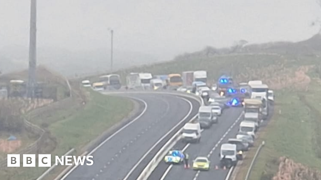 Lorry overturns in serious A30 crash