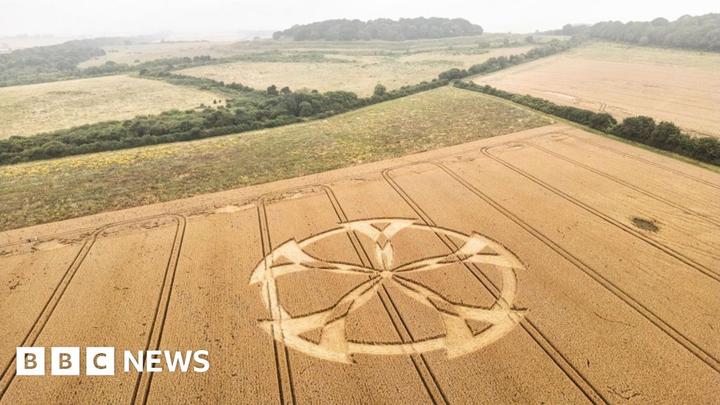 Crop circle appears near Badbury Rings - BBC News