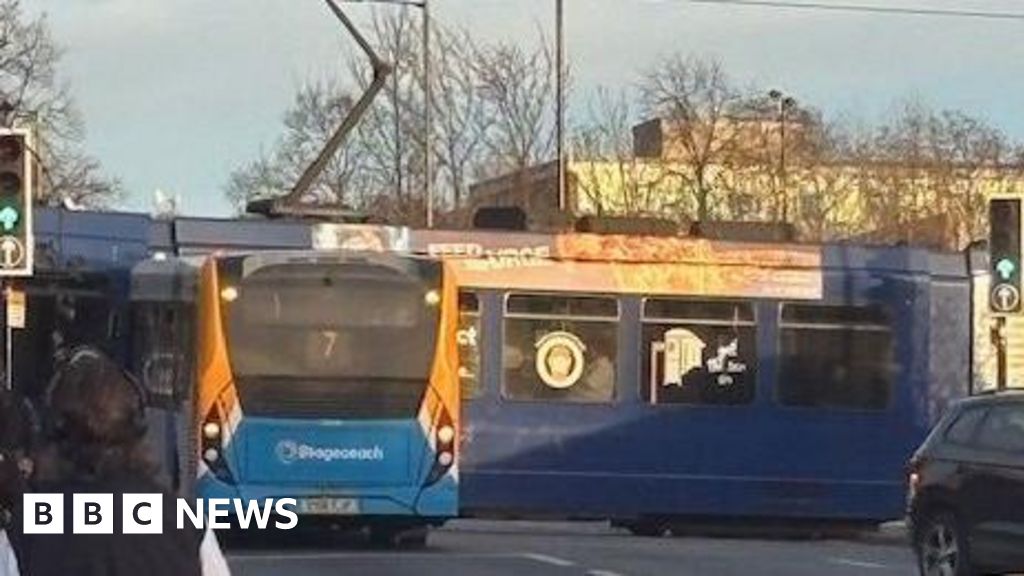 Sheffield: City centre traffic stopped after tram and bus collision