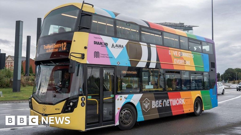 Manchester's Bee Network bus gets rainbow makeover for Pride