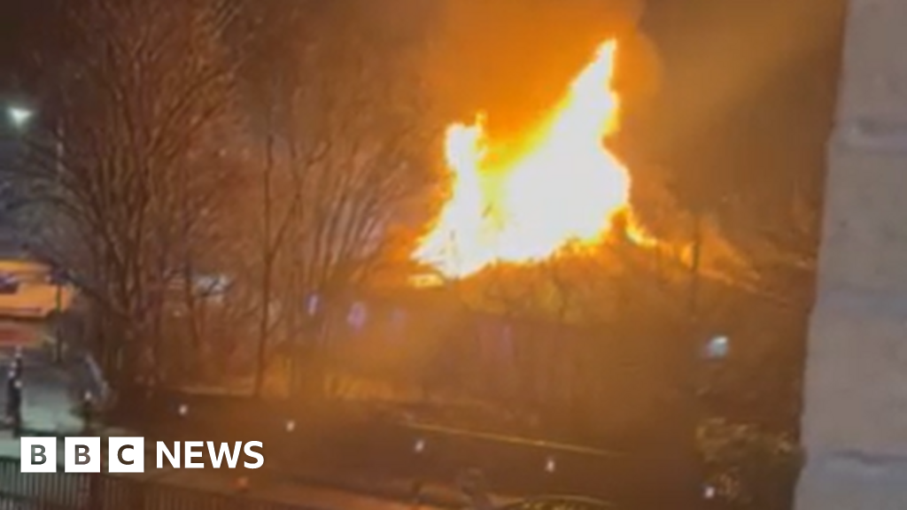Firefighters tackle blaze in derelict care facility