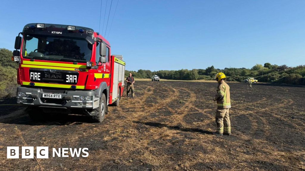 Fifteen fire engines tackle wildfire threatening homes in Poole