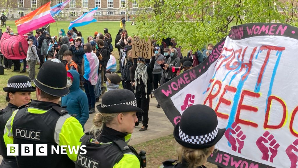 Large police presence at Bristol transgender-related protests