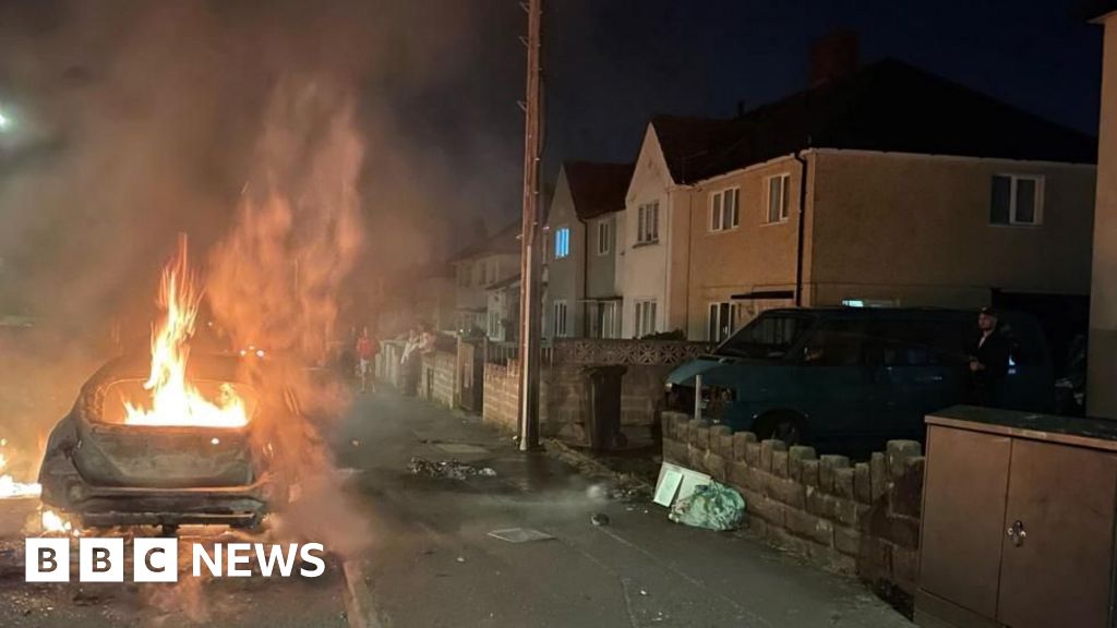 Police officer covered in flames during Ely riot, trial hears