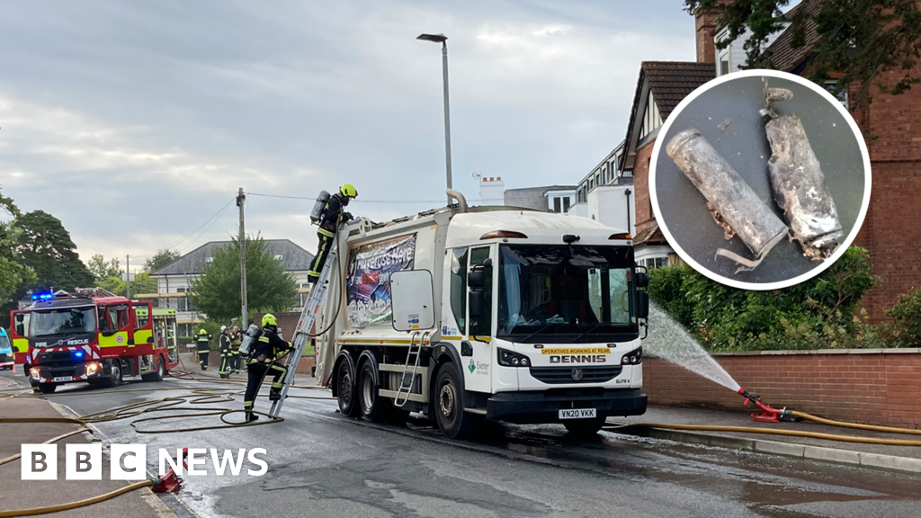 Exeter bin lorry fire 'caused by discarded vape battery'