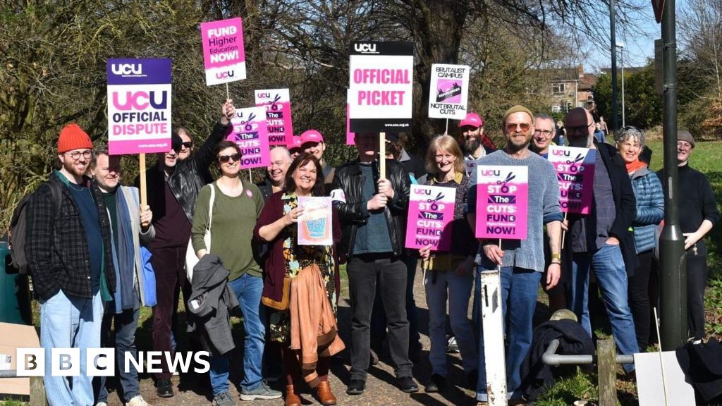 University of East Anglia staff strike over redundancies - BBC News