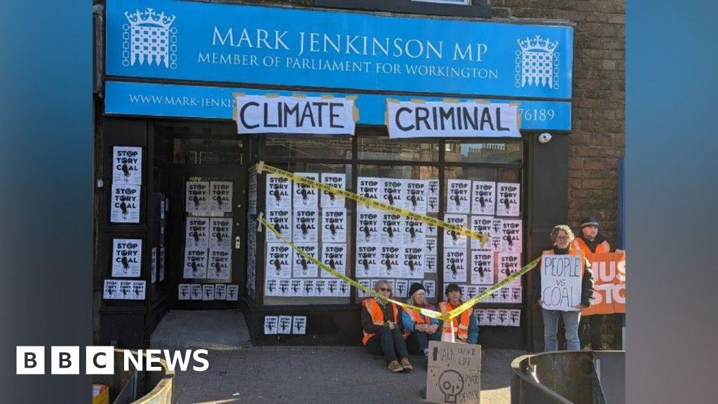 Coal mine protest at Mark Jenkinson MP's office: Two more arrests - BBC ...