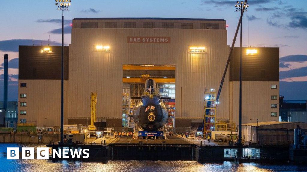 Sixth nuclear-powered attack submarine is launched in Barrow - BBC News