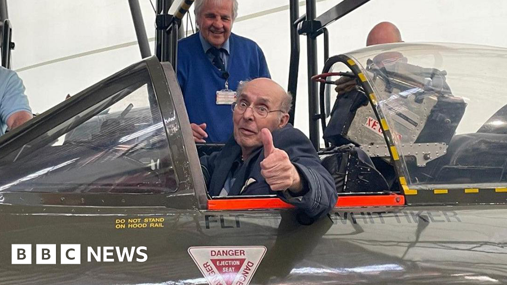 Dudley care home resident fulfils fighter jet plane dream - BBC News
