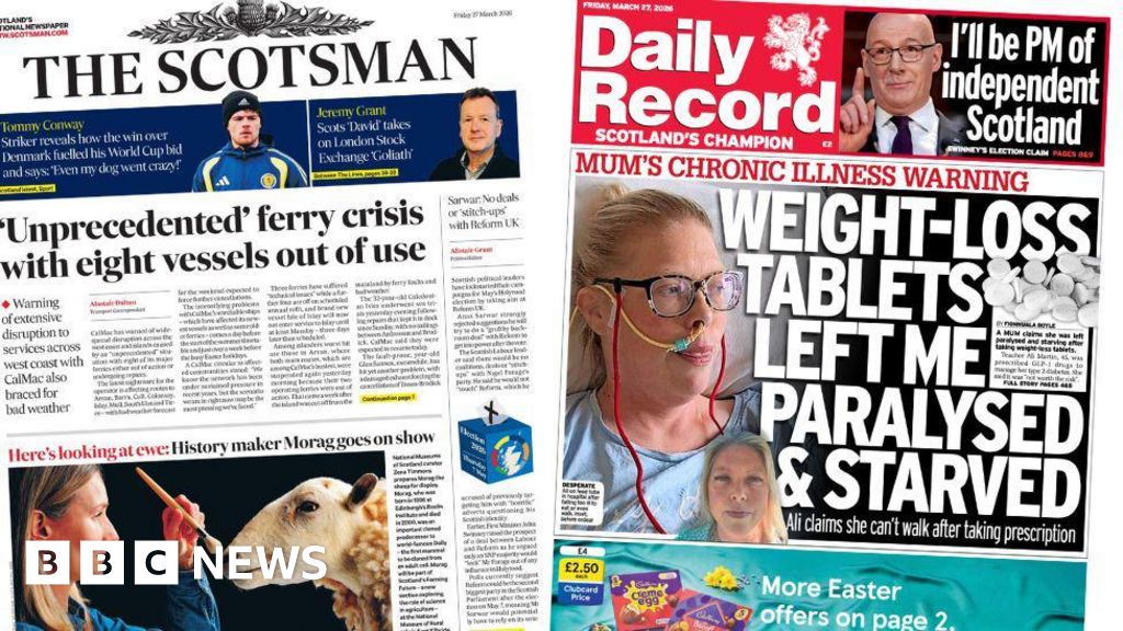 Scotland's papers: 'Unprecedented' ferry crisis and weight-loss tablet ...