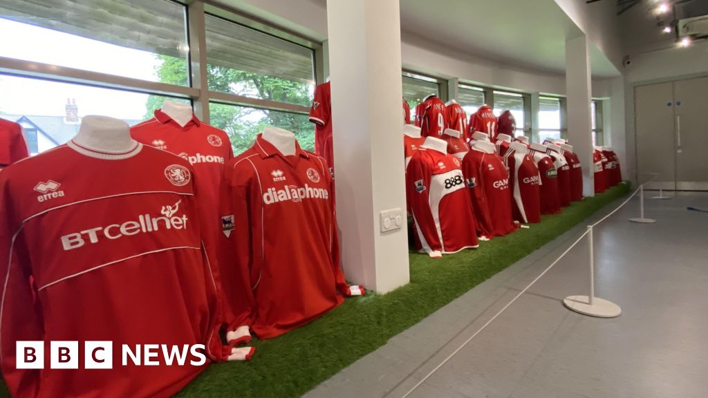 Middlesbrough FC shirts on display at Dorman Museum - BBC News