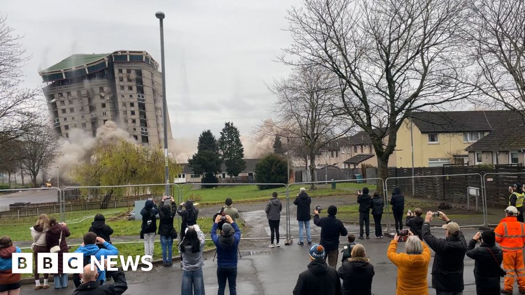 Watch: Tower blocks are demolished in controlled explosion - BBC News