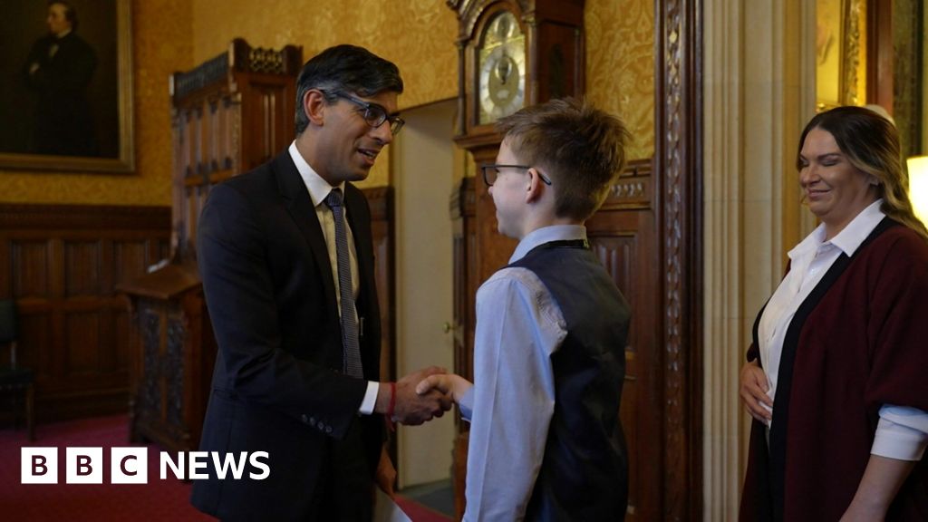 Zach's Law: Campaigner, 12, receives award from Rishi Sunak - BBC News