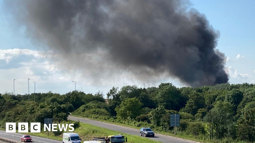 Milton landfill fire causes large plume of black smoke near A14